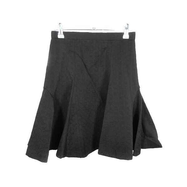 ナノユニバース nano universe garde robe フレアスカート ひざ丈 バックファスナー 薄手 刺繍 38 黒 ブラック ボトムス /T2 レディース【ブランド】ナノユニバース nano universe【表記サイズ】38...
