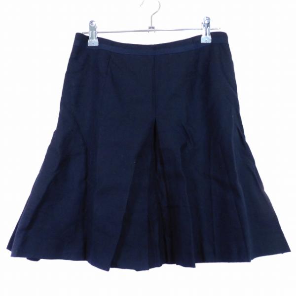 レステラ LESTERA フレアスカート ミニ タック サイドファスナー ウール 無地 38 紺 ネイビー ボトムス /T2 レディース【表記サイズ】38(日本サイズM相当)【実寸サイズ】ウエスト：68cm　ヒップ：-cm　スカート丈：46...