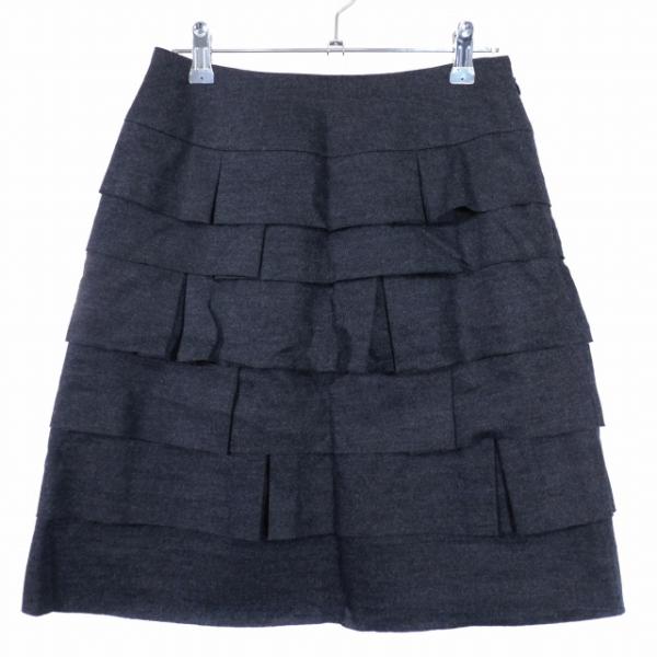 フレスキュート fre・s・cute フレアスカート ひざ丈 ティアード サイドファスナー ウール 無地 38 グレー ボトムス /T2 レディース【ブランド】フレスキュート fre・s・cute【表記サイズ】38(日本サイズM相当)【実寸...