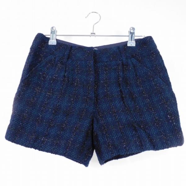 フレイアイディー FRAY I.D PROPRIETE ショーパン パンツ ショート タック ジップフライ ウール チェック 0 紺 ネイビー ボトムス /T2 レディース【ブランド】フレイアイディー FRAY I.D【表記サイズ】0(日本...