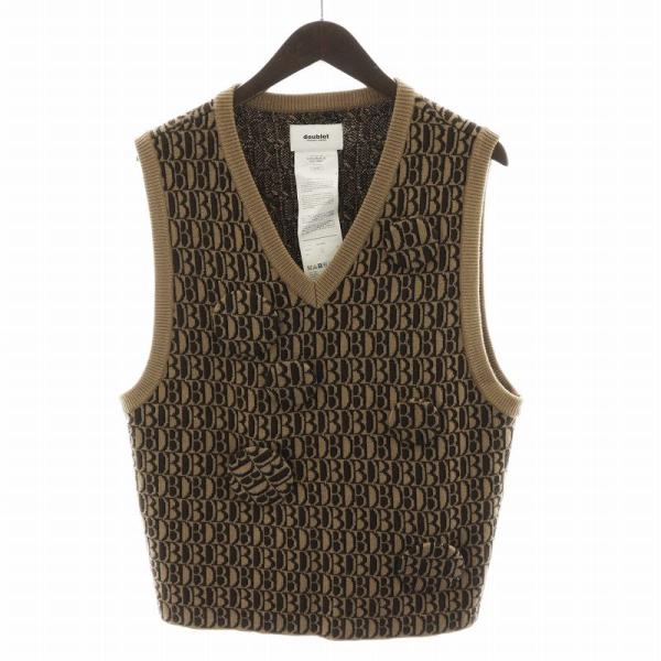 ダブレット doublet 21AW MONOGRAM JQ KNIT VEST モノグラムジャガード ニットベスト 総柄 M 茶 ブラウン 21AW34KN58 /AN9 メンズ【ブランド】ダブレット doublet【表記サイズ】M【実寸...