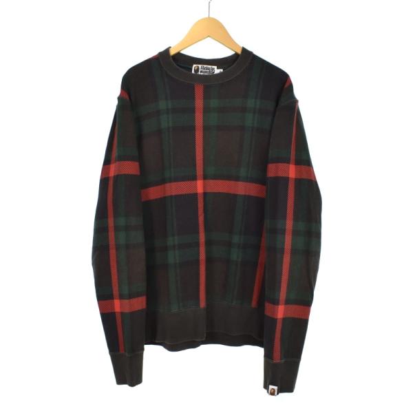 アベイシングエイプ A BATHING APE スウェット トレーナー 長袖 チェック M グレー 001SWG801019X メンズ【ブランド】アベイシングエイプ A BATHING APE【表記サイズ】M【実寸サイズ】肩幅：46cm　身...