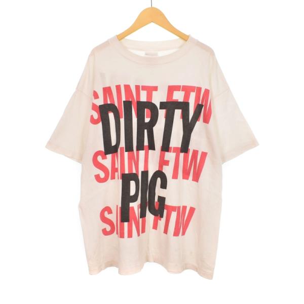 セントマイケル SAINTMICHAEL 25SS DIRTY PIG SS TEE Tシャツ 半袖 プリント ダーティ加工 M 白 ホワイト SM-HR8-0000-021 ☆AA★ メンズ【ブランド】セントマイケル SAINTMICHA...