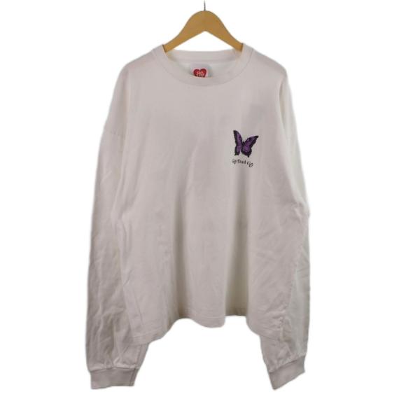 Girls Dont Cry COMPLEXCON 限定 Tシャツ 長袖 バタフライ プリント XL 白 ホワイト メンズ【表記サイズ】XL【実寸サイズ】肩幅：約57cm　身幅：約58cm　着丈：約61cm　袖丈：約62cm　　【素材】コッ...