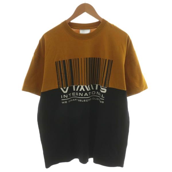 ヴェトモン VETEMENT VTMNTS Tシャツ カットソー 半袖 ロゴ バーコード 切替 L 黄 イエロー 黒 ブラック VL16TR580M【ブランド】ヴェトモン VETEMENT【表記サイズ】L【実寸サイズ】肩幅：約57cm　身幅...