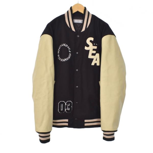 ウィンダンシー WIND AND SEA WIND AND BEYOUTH Varsity Jacket バーシティジャケット ブルゾン スタジャン L ブラック WDS-BYT-RS-02【ブランド】ウィンダンシー WIND AND SE...