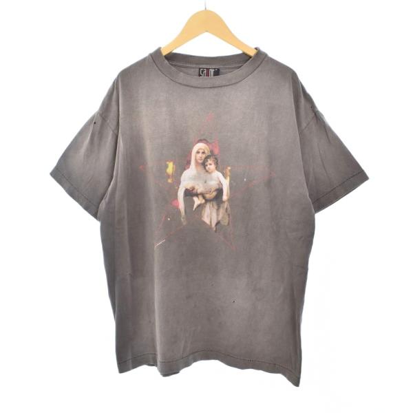 セントマイケル SAINTMICHAEL 23SS STR MARIA SS TEE Tシャツ 半袖 プリント ダメージ加工 M グレー SM-S23-0000-007 メンズ【ブランド】セントマイケル SAINTMICHAEL【表記サイズ...