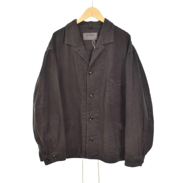 未使用品 アナクロノーム ANACHRONORM SUCKER L/S COVERALL SHIRT サッカー カバーオールシャツ 長袖 顔料染め 1 黒 ブラック AN053【表記サイズ】1【実寸サイズ】肩幅：53cm　身幅：66cm　着...