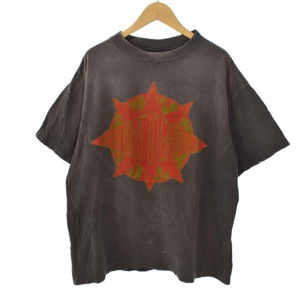 セントマイケル SAINTMICHAEL デニムティアーズ DENIM TEARS 24AW DT SS TEE Tシャツ 半袖 プリント ヴィンテージ加工 S グレー SM-YS1-0000-C45 メンズ【ブランド】セントマイケル SA...
