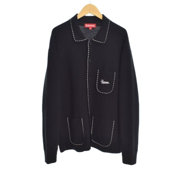 シュプリーム SUPREME 22FW Contrast Stitch Button Up Sweater カーディガン ステッチ M 黒 ブラック メンズ【ブランド】シュプリーム SUPREME【表記サイズ】M【実寸サイズ】肩幅：47cm...