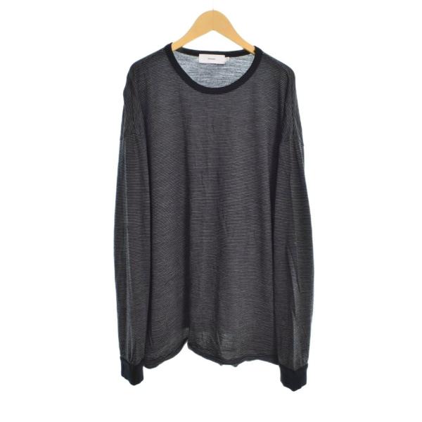 グラフペーパー Graphpaper WOOL BORDER L/S TEE Tシャツ カットソー 長袖 ロンT ボーダー 2 黒 ブラック GU233-70153B メンズ【ブランド】グラフペーパー Graphpaper【表記サイズ】2【...