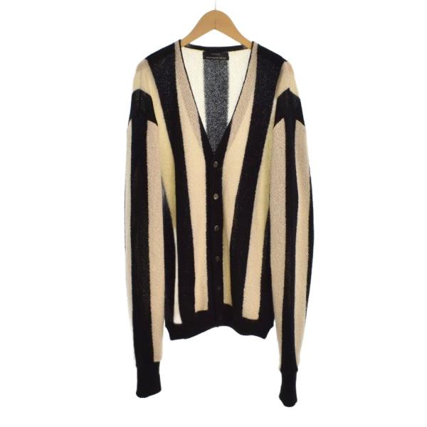アンユーズド UNUSED alpaca stripe cardigan カーディガン 長袖 ストライプ 2 白 ホワイト 黒 ブラック US1869 メンズ【ブランド】アンユーズド UNUSED【表記サイズ】2【実寸サイズ】肩幅：53cm...