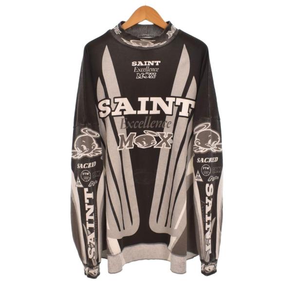 セントマイケル SAINTMICHAEL 26SS SAINT MX LS T-SHIRT Tシャツ 長袖 ロンT プリント オーバーサイズ OS グレー SM-MK8-0000-029【ブランド】セントマイケル SAINTMICHAEL【...