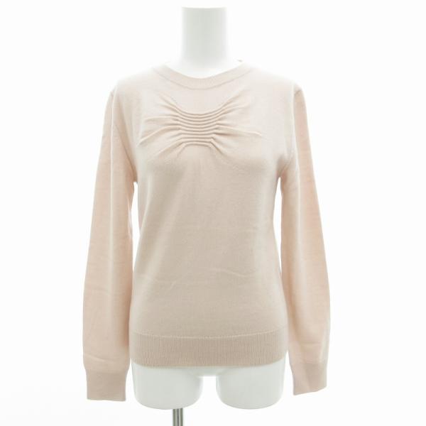 パトゥ PATOU リブニット セーター 長袖 薄手 ギャザー リボンモチーフ クルーネック カシミア混 XS ピンク /GV ■GY03 レディース【ブランド】パトゥ PATOU【表記サイズ】XS【実寸サイズ】肩幅：約37cm　身幅：約3...