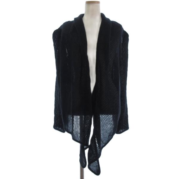 ティエリーコルソン Thierry Colson ニット カーディガン ローゲージ 黒 ブラック L レディース【表記サイズ】L【実寸サイズ】肩幅：約42cm　身幅：約52cm　着丈：約63/90cm　袖丈：約63cm　　【素材】不明【色】...