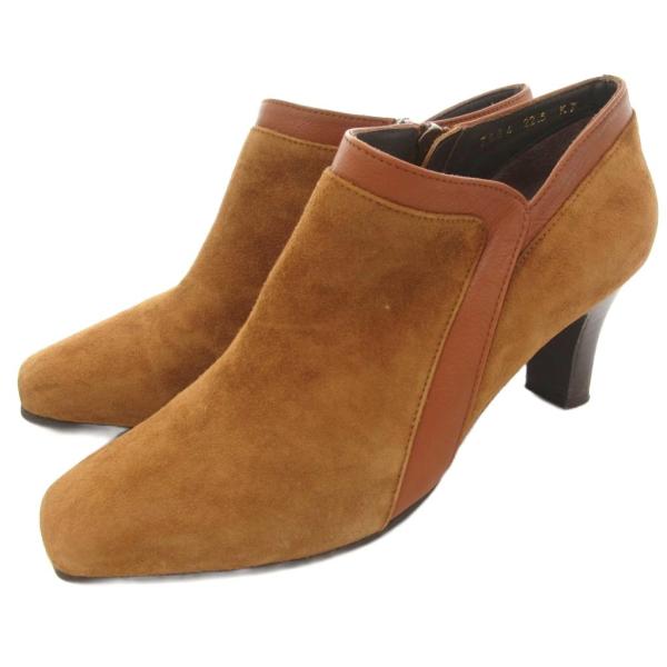 フレスカ FRESCA ヨシノヤ ブーティ シューズ ハイヒール 22.5cm 茶 ブラウン /AE レディース【表記サイズ】22.5cm【実寸サイズ】履き口周り：30cm　筒高：6.5cm　ヒールの高さ：6cm　　【素材】素材表記無し【色...