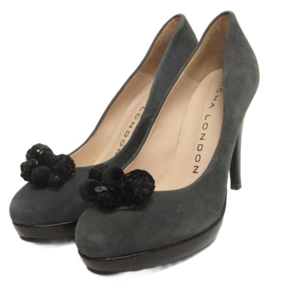 サシャ Sacha LONDON パンプス ピンヒール スエード 装飾 グレー 36 レディース【ブランド】サシャ Sacha【表記サイズ】36【実寸サイズ】ヒールの高さ：10cm　最大幅：6.5cm　　【素材】スエード【色】グレー【仕様】...