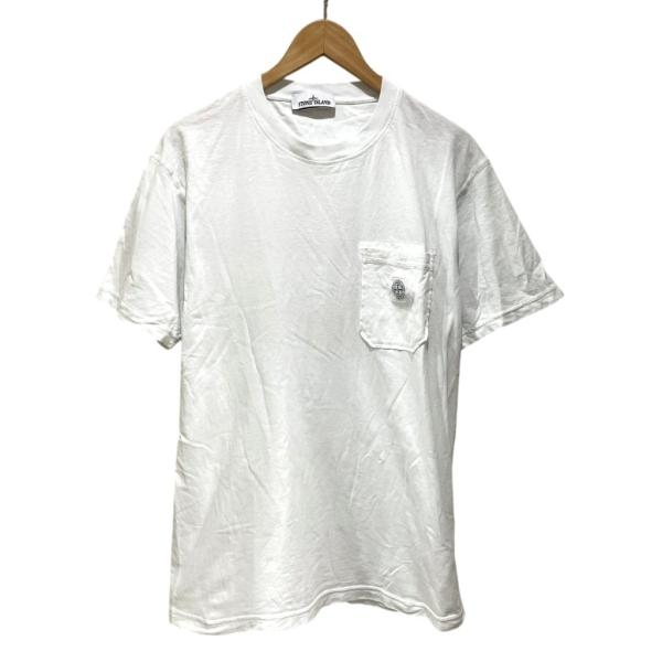 ストーンアイランド STONE ISLAND フロント ポケット ロゴ Tシャツ カットソー 半袖 761521957 XL 白 ☆AA★【ブランド】ストーンアイランド STONE ISLAND【表記サイズ】XL【実寸サイズ】肩幅：49cm...