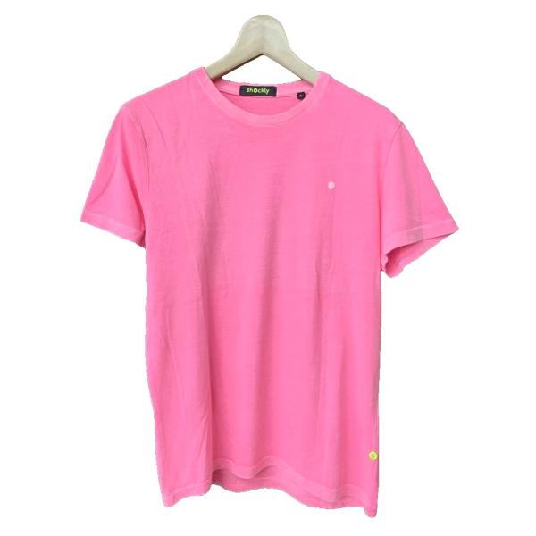 ショックリー shockly ワンポイント 刺繍 Tシャツ カットソー 半袖 S ピンク メンズ【表記サイズ】S【実寸サイズ】肩幅：42cm　身幅：51cm　着丈：68cm　袖丈：19cm　　【素材】コットン【色】ピンク【状態】・多少の色褪...