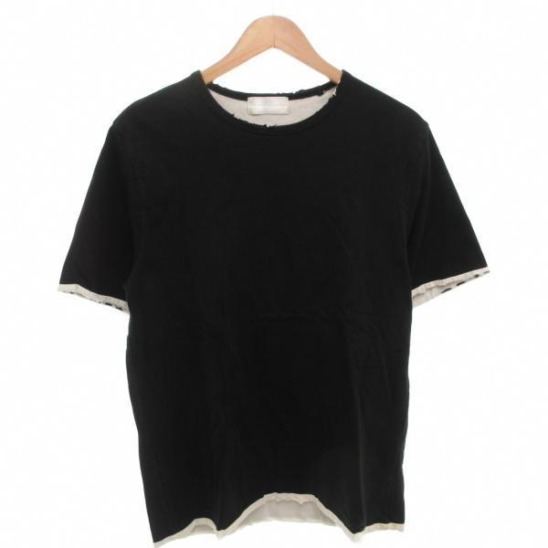 JACK FOLEY Tシャツ レイヤード 半袖 M 白 ホワイト 黒 ブラック ダメージ加工 無地 /FF ■GY43 メンズ【表記サイズ】M【実寸サイズ】肩幅：42cm　身幅：48cm　袖丈：24cm　着丈：67cm　　【素材】綿【色】...