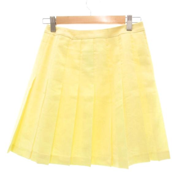 未使用品 ジンジャーエール GINGERALE 未使用 タグ付き プリーツスカート ミニ リネン 01 イエロー ■GY43 /KE レディース【表記サイズ】01【実寸サイズ】ウエスト：58cm　ヒップ：92cm　スカート丈：43cm　　【...