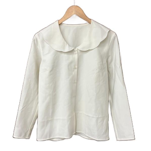 MAKE BETTER THINGS 丸襟 長袖 シャツ F 白 ホワイト MBT-23AW-006-TOPS ■GY43 レディース【表記サイズ】F【実寸サイズ】肩幅：41cm　身幅：49cm　着丈：61cm　袖丈：55cm　　【素材】ポ...