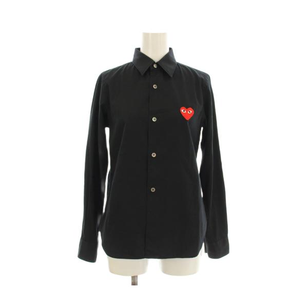 プレイコムデギャルソン PLAY COMME des GARCONS AD2020 シャツ 長袖 ハート ワッペン コットン S 黒 AZ-B001 /KU【ブランド】プレイコムデギャルソン PLAY COMME des GARCONS【表...