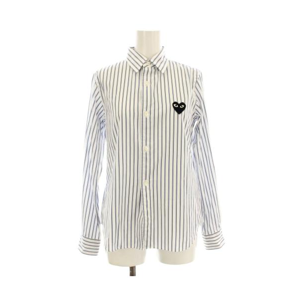 プレイコムデギャルソン PLAY COMME des GARCONS AZ-B019 AD2020/ シャツ ブラウス 長袖 ストライプ柄 白 青 レディース【ブランド】プレイコムデギャルソン PLAY COMME des GARCONS【...
