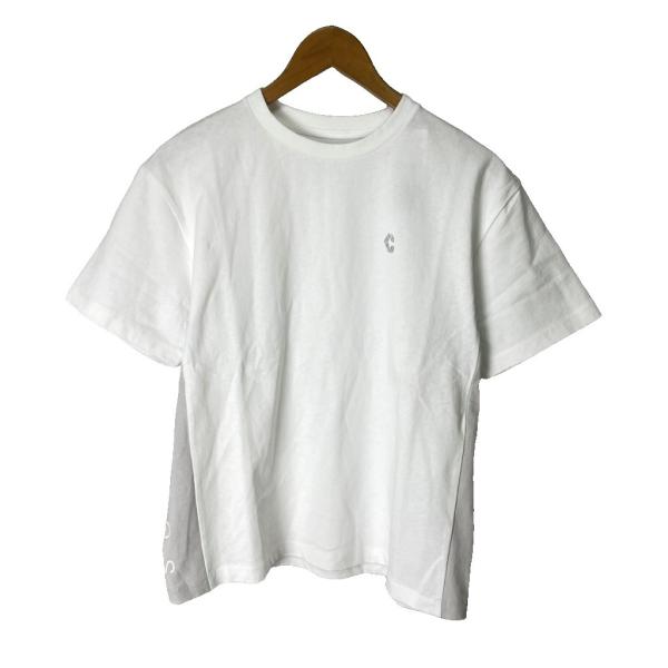 未使用品 クロノス CRONOS Tシャツ カットソー ワンポイント 半袖 M ホワイト レディース【表記サイズ】M【実寸サイズ】肩幅：49cm　身幅：52cm　着丈：59cm　袖丈：19cm　　【素材】本体、綿　別布部分、綿、ポリウレタン...
