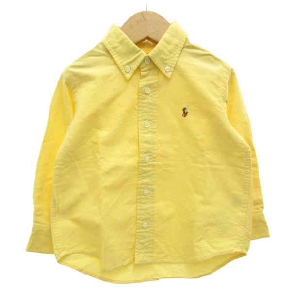 ラルフローレン RALPH LAUREN ボタンダウンシャツ 長袖 ポニー刺繍 男の子 90 黄 イエロー /GV ■GY14 キッズ【ブランド】ラルフローレン RALPH LAUREN【表記サイズ】90【実寸サイズ】肩幅：27cm　身幅：...