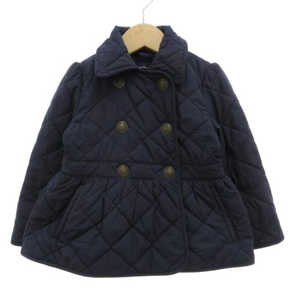 ラルフローレン RALPH LAUREN キルティングコート ダブルブレスト 中綿 女の子 100 紺 ネイビー /GV ■GY14 キッズ【ブランド】ラルフローレン RALPH LAUREN【表記サイズ】100【実寸サイズ】肩幅：23cm...