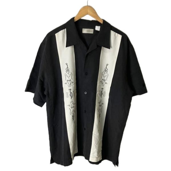 cubavera キューバシャツ オープンカラー レーヨン XL 黒 メンズ【表記サイズ】XL【実寸サイズ】肩幅：54cm　身幅：65cm　着丈：76cm　袖丈：27cm　　【素材】レーヨン ポリエステル【色】ブラック【状態】・アタリあり　...