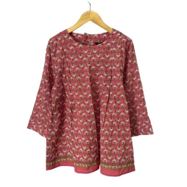 未使用品 デコイ DECOY タグ付き 花柄 ブラウス シャツ 長袖 9R ピンク マルチカラー レディース【表記サイズ】9R【実寸サイズ】肩幅：38cm　身幅：55cm　着丈：59cm　袖丈：42cm　　【素材】綿【色】ピンク マルチカラ...
