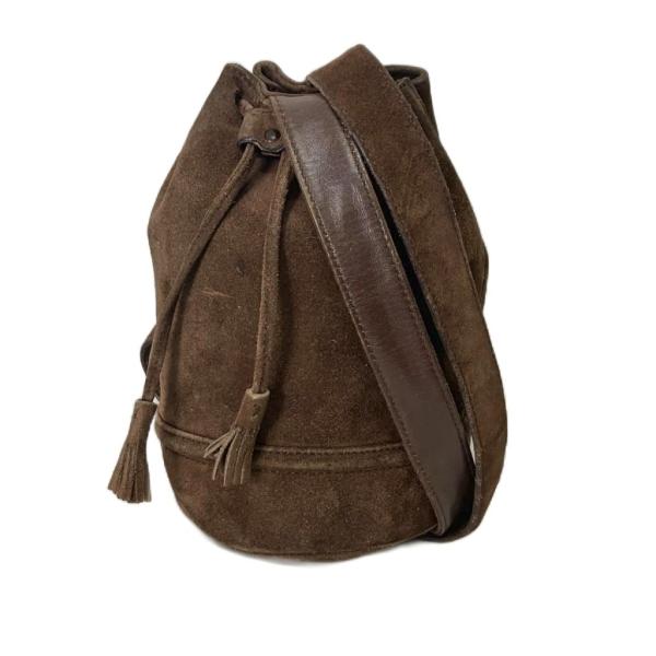 セリーヌ CELINE 巾着 ショルダーバッグ スエード ヴィンテージ ブラウン M14 レディース【ブランド】セリーヌ CELINE【実寸サイズ】持ち手の長さ：100cm　ヨコ：16cm　タテ：22cm　マチ：10cm　　【色】ブラウン【...