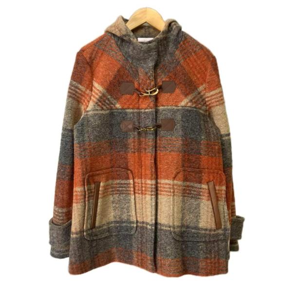 LUIS MARI ルイマリ ハーフコート フーデットコート コート 40 オレンジ レディース【表記サイズ】40（L）【実寸サイズ】肩幅：40cm　身幅：50cm　袖丈：62cm　着丈：68cm　　【素材】毛、ポリエステル【色】オレンジ【...