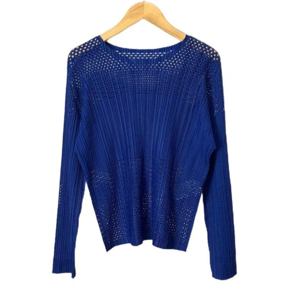 プリーツプリーズ PLEATS PLEASE A.POC 長袖カットソー プリーツ レディース カットワーク  - ブルー PP31JK921 レディース【ブランド】プリーツプリーズ PLEATS PLEASE【表記サイズ】-【実寸サイズ】...