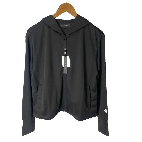 クロノス CRONOS ジップアップパーカー ブルゾン ロゴ 長袖 PK-2457 M ブラック レディース【表記サイズ】M【実寸サイズ】肩幅：47cm　身幅：53cm　着丈：56cm　袖丈：59cm　　【素材】ポリエステル【色】ブラック【...