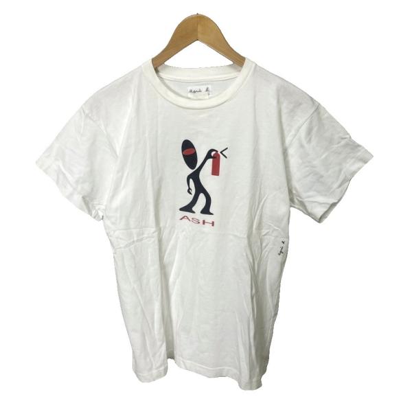 アニエスベー agnes b. グラフィック Ｔシャツ カットソー ASH イラスト 半袖 S ホワイト レディース【ブランド】アニエスベー agnes b.【表記サイズ】M【実寸サイズ】肩幅：46cm　身幅：47cm　着丈：61cm　袖丈...