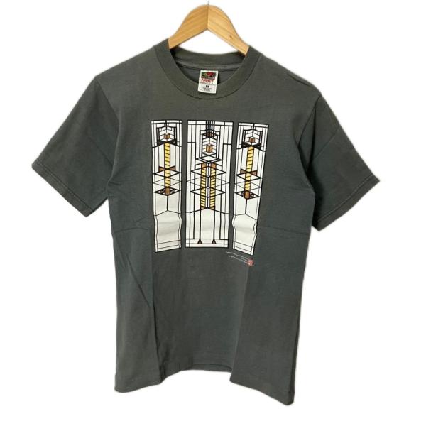 フルーツオブザルーム FRUIT OF THE LOOM FRANK LLOYD WRIGHT Art graphic 90s アートTシャツ 半袖 カット S グリーン メンズ【ブランド】フルーツオブザルーム FRUIT OF THE L...