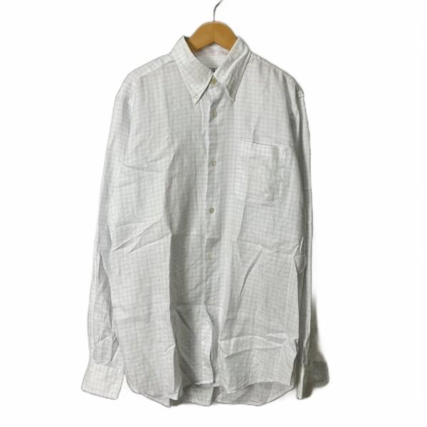 エルメス HERMES ボタンダウンシャツ チェック 長袖 15 3/4 ホワイト ★AA☆ メンズ【ブランド】エルメス HERMES【表記サイズ】15 3/4【実寸サイズ】肩幅：46cm　身幅：57cm　着丈：75cm　袖丈：65cm　　...