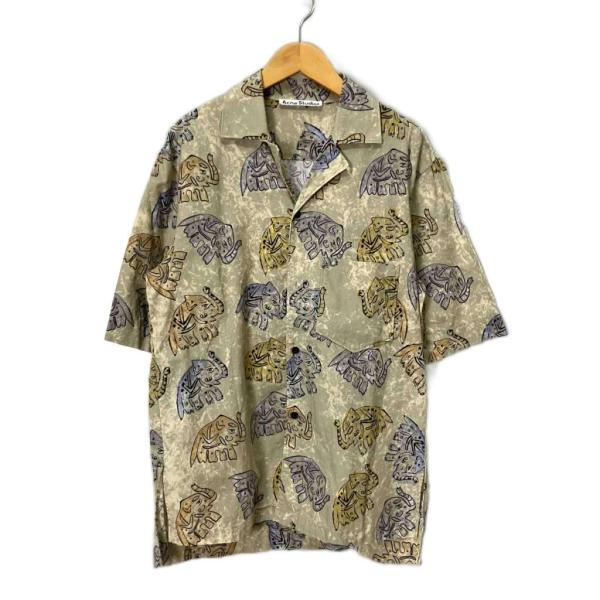 アクネ ストゥディオズ Acne Studios エレファントプリントシャツ オープンカラー 開襟 半袖 44 ベージュ FN-MN-SHR000311 メンズ【ブランド】アクネ ストゥディオズ Acne Studios【表記サイズ】44（...