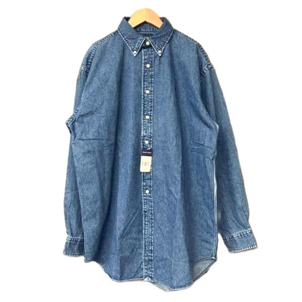 未使用品 ポロ バイ ラルフローレン Polo by Ralph Lauren 90s デニムシャツ ボタンダウン ヴィンテージ M インディゴブルー ★AA☆【ブランド】ポロ バイ ラルフローレン Polo by Ralph Lauren...