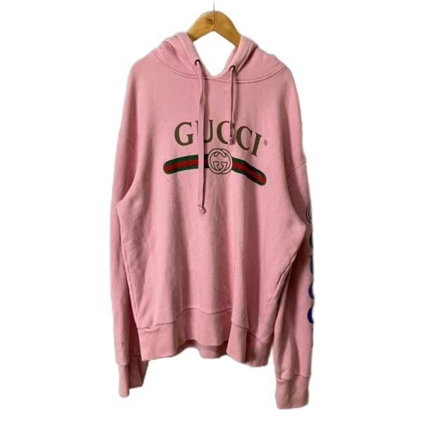 グッチ GUCCI dragon Hoodie Vintage Logo パーカー フーディ S ピンク 475374-X9V46 メンズ【ブランド】グッチ GUCCI【表記サイズ】S【実寸サイズ】肩幅：58cm　身幅：59cm　着丈：75...