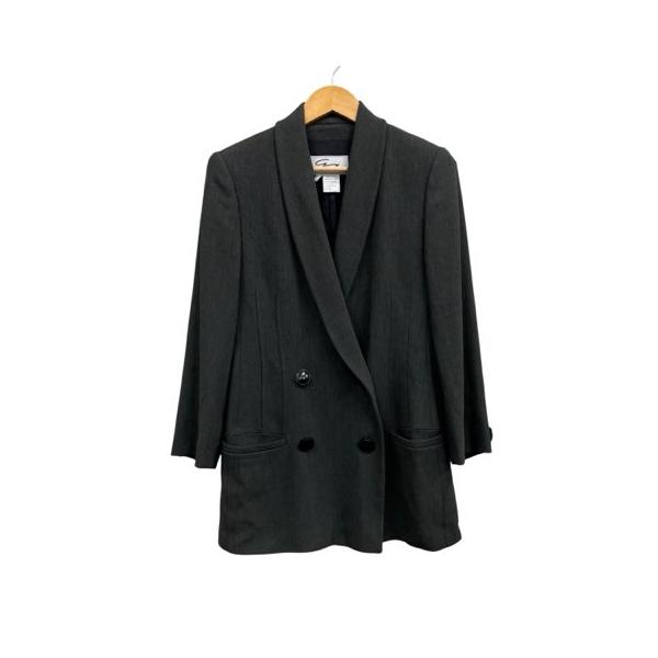 ジェニー GENNY ジャケット ブレザー ショールカラー ダブル ビッグボタン ダークグリーン系 M相当 レディース【ブランド】ジェニー GENNY【表記サイズ】USA ６ M相当【実寸サイズ】肩幅：40cm　身幅：46cm　着丈：72c...