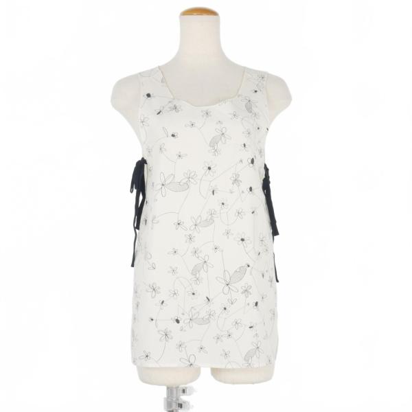 サラ ランツィ SARA LANZI 23SS 花柄 プリント ノースリーブ シャツ XS 白 ホワイト レディース【表記サイズ】XS【実寸サイズ】肩幅：31cm　身幅：42cm　着丈：58cm　　【素材】コットン100％【色】ホワイト　※...