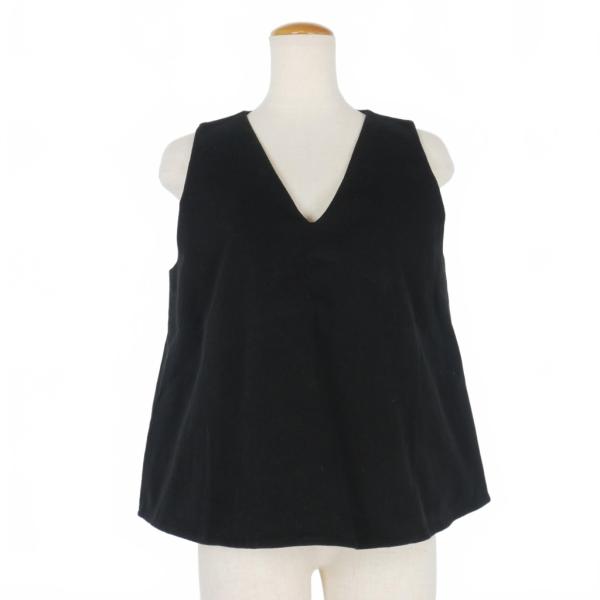 アッシュ HACHE プルオーバー ベスト トップス Ｖネック ノースリーブ 42 黒 ブラック レディース【表記サイズ】42【実寸サイズ】肩幅：30.5cm　身幅：50cm　着丈：52.5cm　　【素材】コットン98％　エラスタン2％【色...