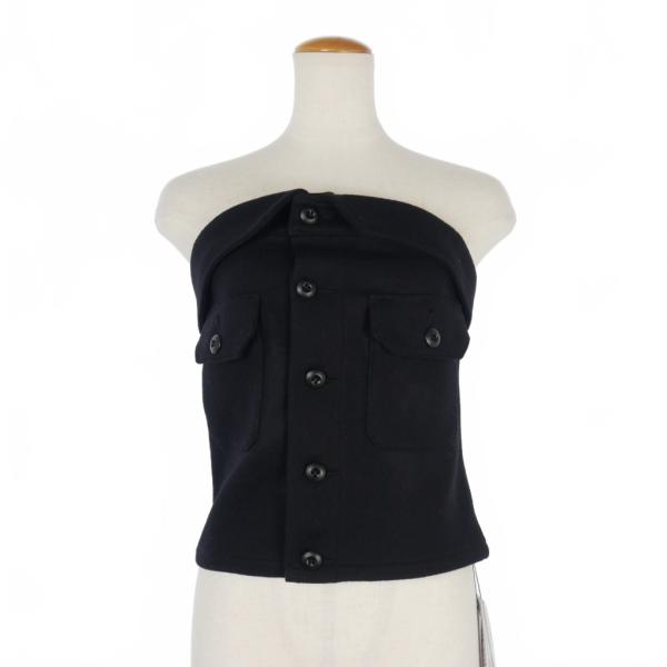 未使用品 ハイク HYKE 24AW WOOL STRAPLESS TOP ウール ビスチェ S ブラック 黒 17458-0101 レディース【ブランド】ハイク HYKE【表記サイズ】1 S【実寸サイズ】ウエスト：80cm　ヒップ：38c...