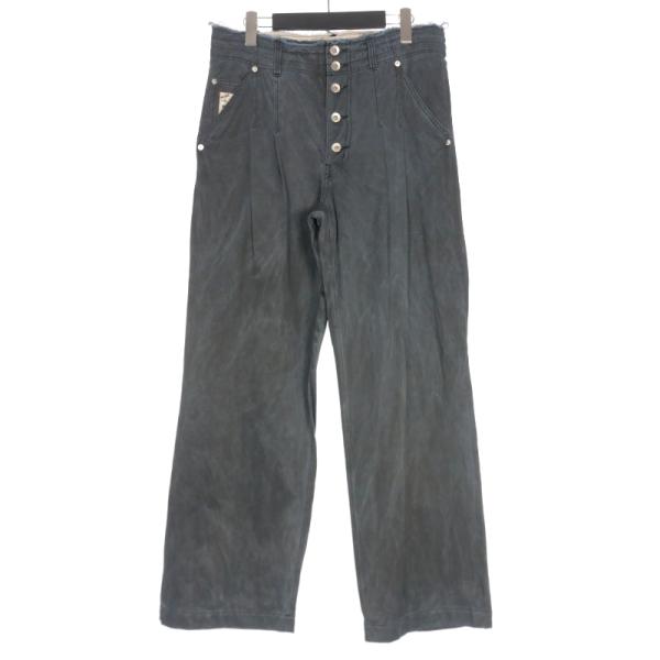 未使用品 メアグラーティア meagratia 25SS Pigmented satin PT ピグメント サテンパンツ 2 ネイビー 紺 25271-0604 メンズ【表記サイズ】2【実寸サイズ】ウエスト：84cm　もも幅：30cm　裾幅...