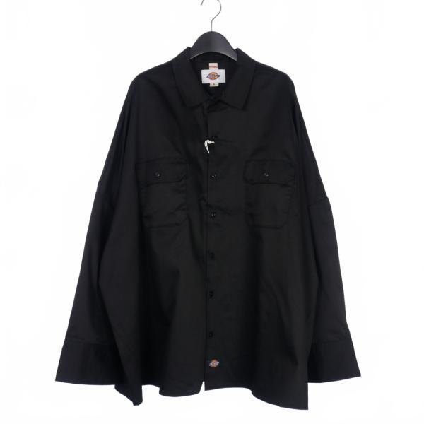 未使用品 シンヤコズカ SHINYA KOZUKA 25AW GIANT WORK SHIRT WITH DICKIES オーバーサイズ ワークシャツ 長袖 M ブラック 黒 2502SK123【ブランド】シンヤコズカ SHINYA KOZ...
