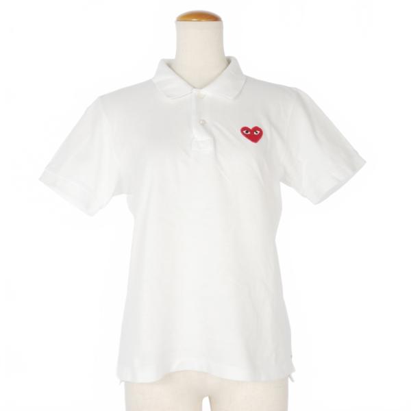 プレイコムデギャルソン PLAY COMME des GARCONS ハートワッペン ポロシャツ 半袖 L 白 ホワイト レディース【ブランド】プレイコムデギャルソン PLAY COMME des GARCONS【表記サイズ】L【実寸サイズ...